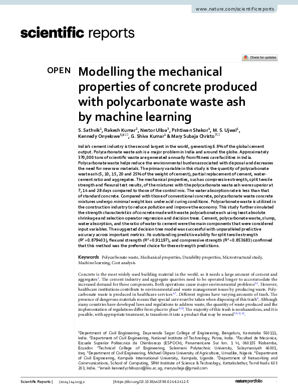 (PDF) Modelling the mechanical properties of concrete produced with ...