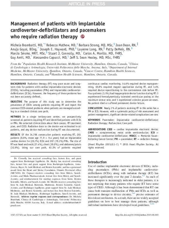 (PDF) Management of patients with implantable cardioverter ...