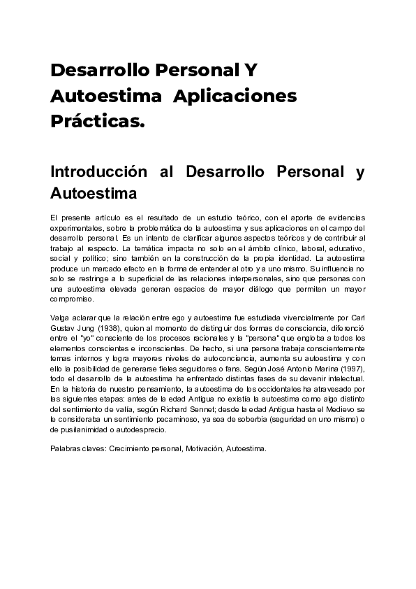 (PDF) Desarrollo Personal Y Autoestima Conceptos Clave.