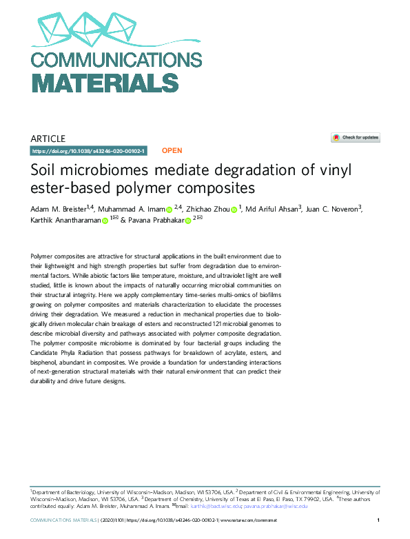 (PDF) Soil microbiomes mediate degradation of vinyl ester-based polymer ...