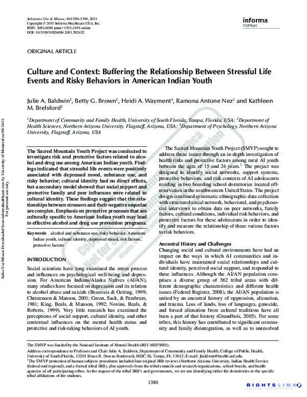 (PDF) Culture and Context: Buffering the Relationship Between Stressful ...