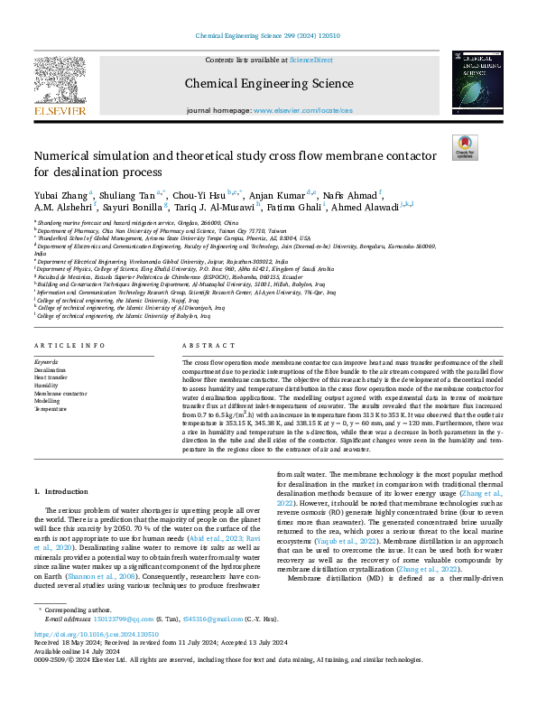 (PDF) Numerical simulation and theoretical study cross flow membrane ...