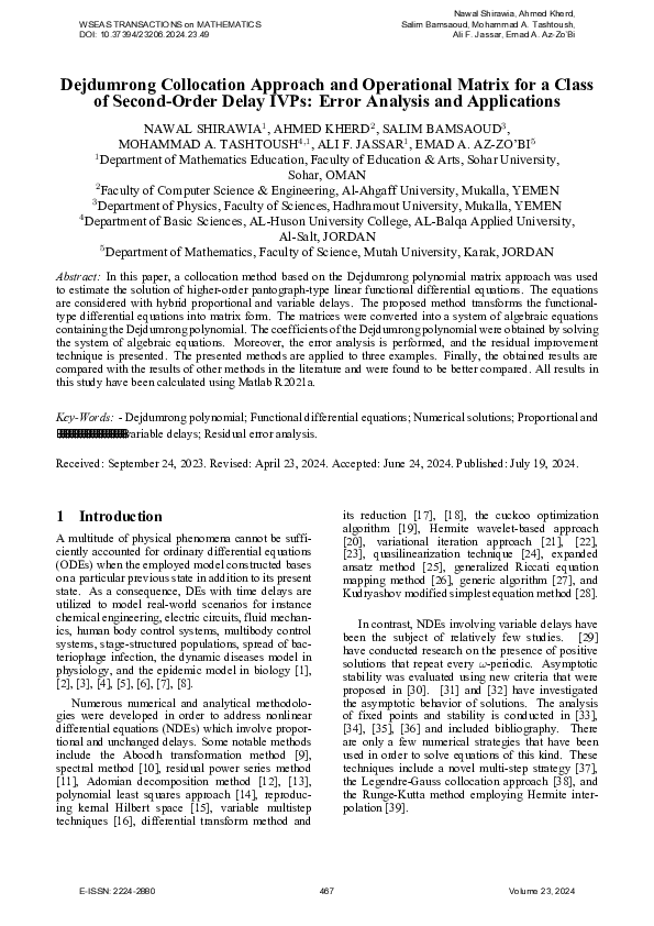 (PDF) Dejdumrong Collocation Approach and Operational Matrix for a ...