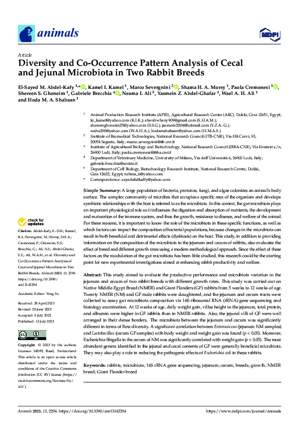 (PDF) Diversity and Co-Occurrence Pattern Analysis of Cecal and Jejunal ...