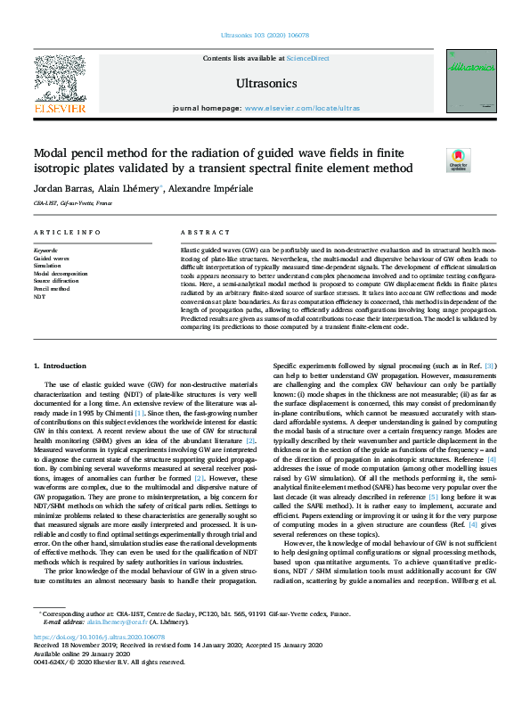 (PDF) Modal pencil method for the radiation of guided wave fields in ...