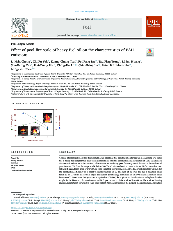 (PDF) Effect of pool fire scale of heavy fuel oil on the ...