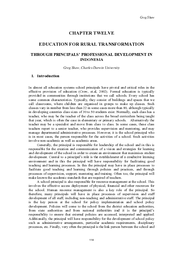 (PDF) THROUGH PRINCIPALS' PROFESSIONAL DEVELOPMENT IN INDONESIA