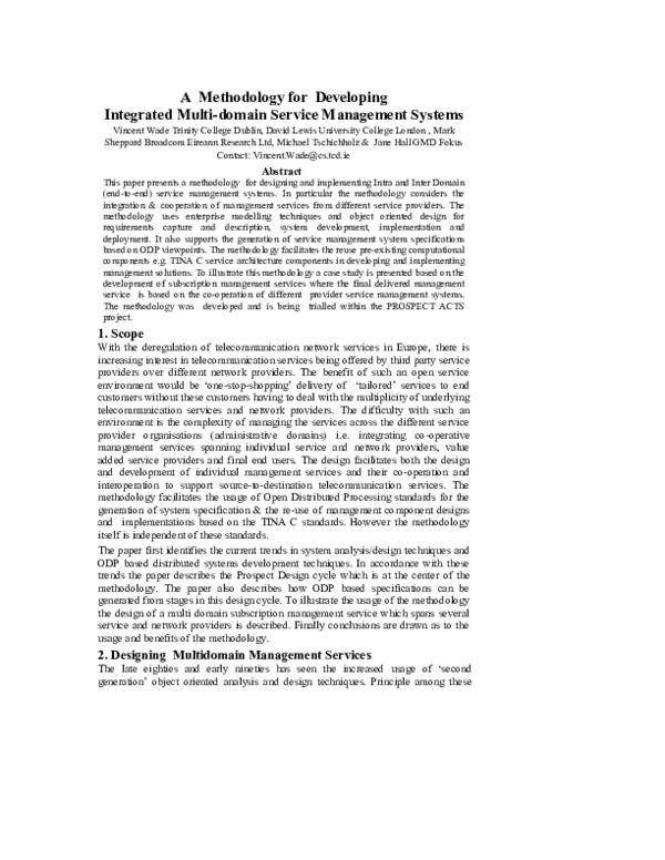 (PDF) A Methodology for Developing