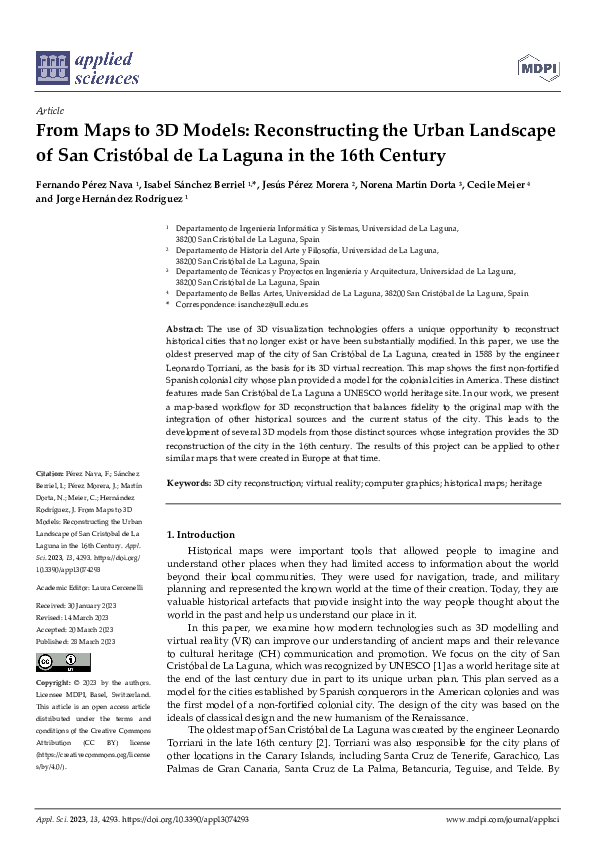 (PDF) From Maps to 3D Models: Reconstructing the Urban Landscape of San Cristóbal de La Laguna ...