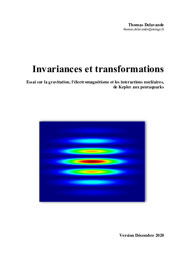(PDF) Invariances et transformations (version 2020)