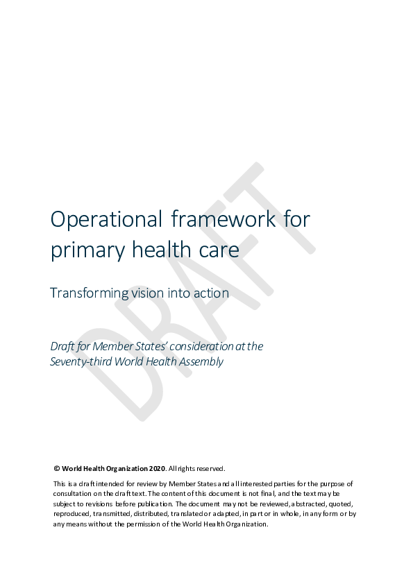 (PDF) Operational framework for primary health care Transforming vision ...