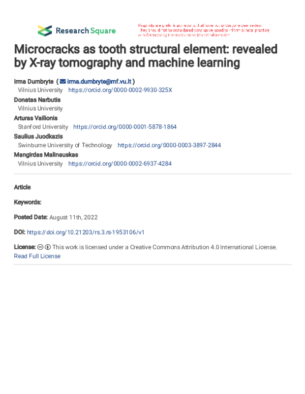(PDF) Microcracks as tooth structural element: revealed by X-ray ...