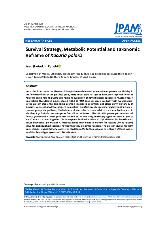 (PDF) Survival Strategy, Metabolic Potential and Taxonomic Reframe of ...