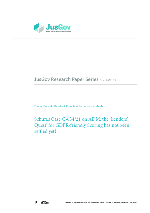 (PDF) Schufa’s Case C-634/21 on ADM: the ‘Lenders’ Quest’ for GDPR ...