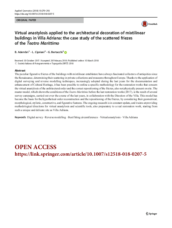 (PDF) Virtual anastylosis applied to the architectural decoration of ...