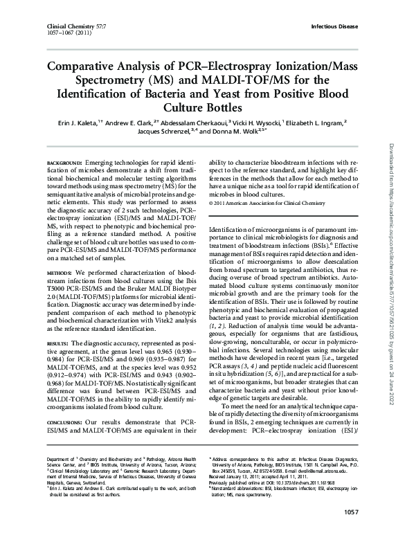 (PDF) Comparative Analysis of PCR–Electrospray Ionization/Mass ...