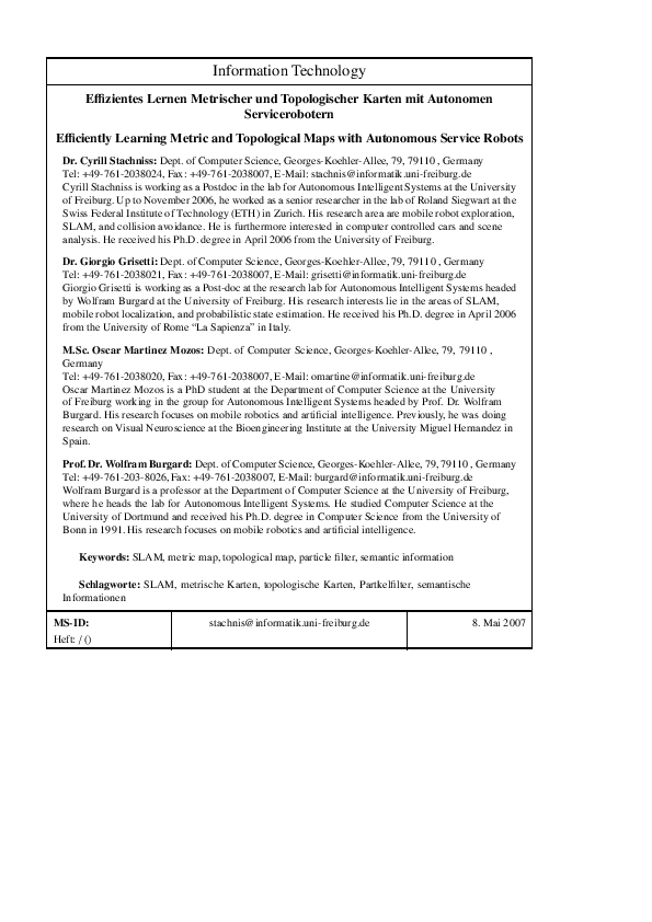 (PDF) Efficiently Learning Metric and Topological Maps with Autonomous ...