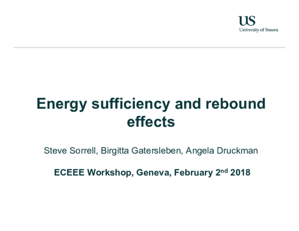 (PDF) Energy sufficiency and rebound effects