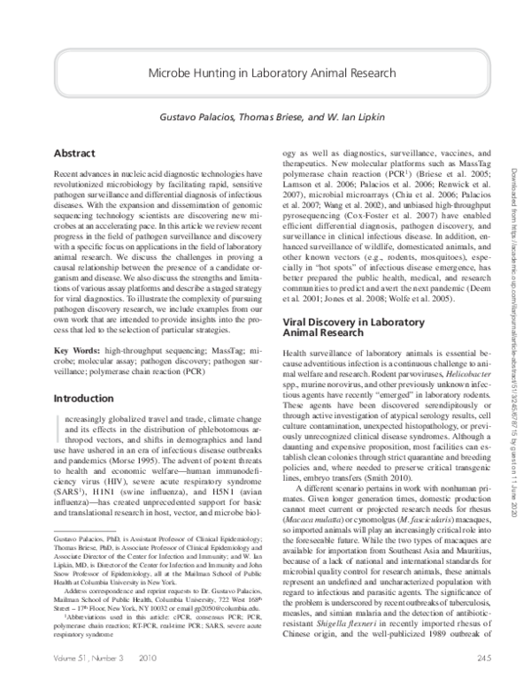 (PDF) Microbe Hunting in Laboratory Animal Research