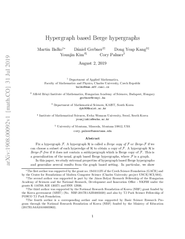 (PDF) Hypergraph Based Berge Hypergraphs