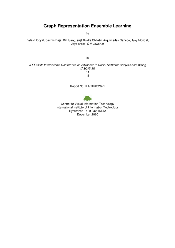 (PDF) Graph Representation Ensemble Learning | Sachin Raja - Academia.edu