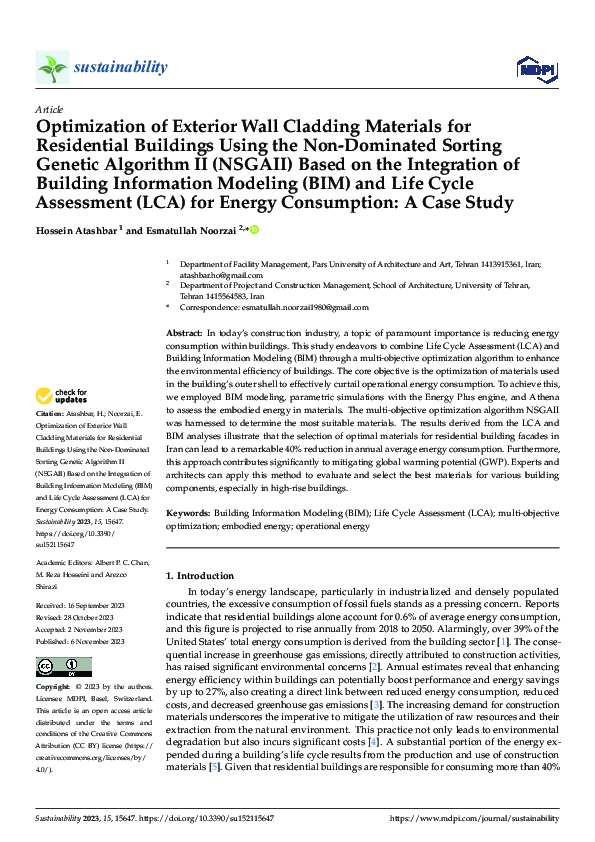 (PDF) Optimization of Exterior Wall Cladding Materials for Residential Buildings Using the Non ...