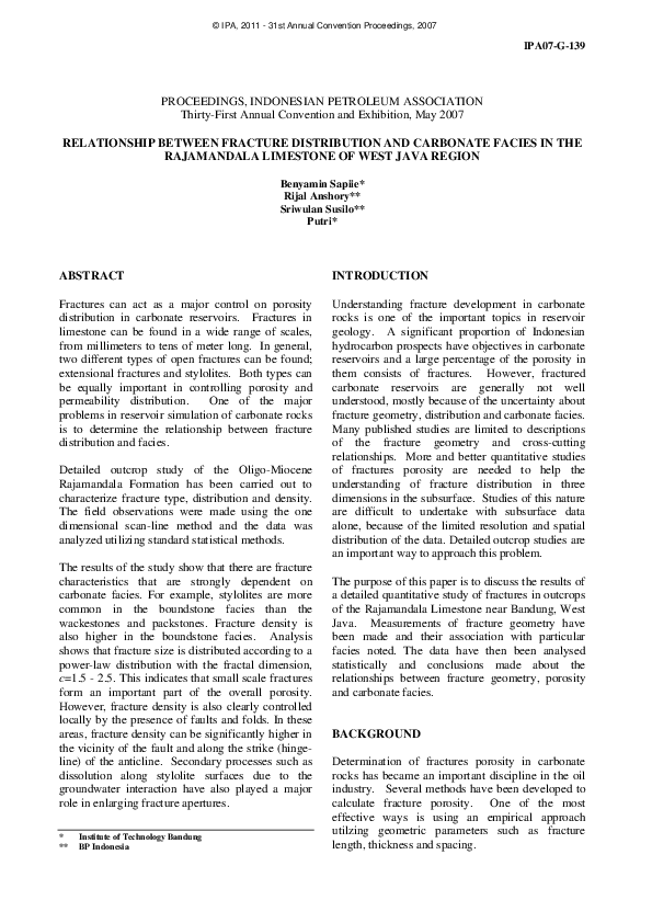 (PDF) Relationship between fracture distribution and carbonate facies ...