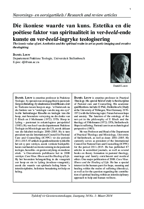 (PDF) Die ikoniese waarde van kuns. Estetika en die poëtiese faktor van ...