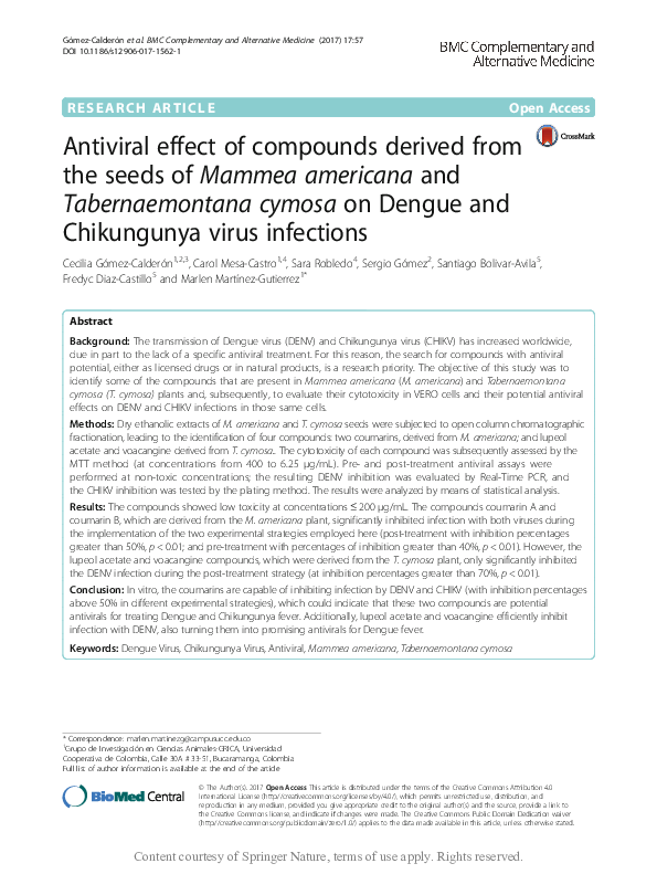 (PDF) Antiviral effect of compounds derived from the seeds of Mammea ...