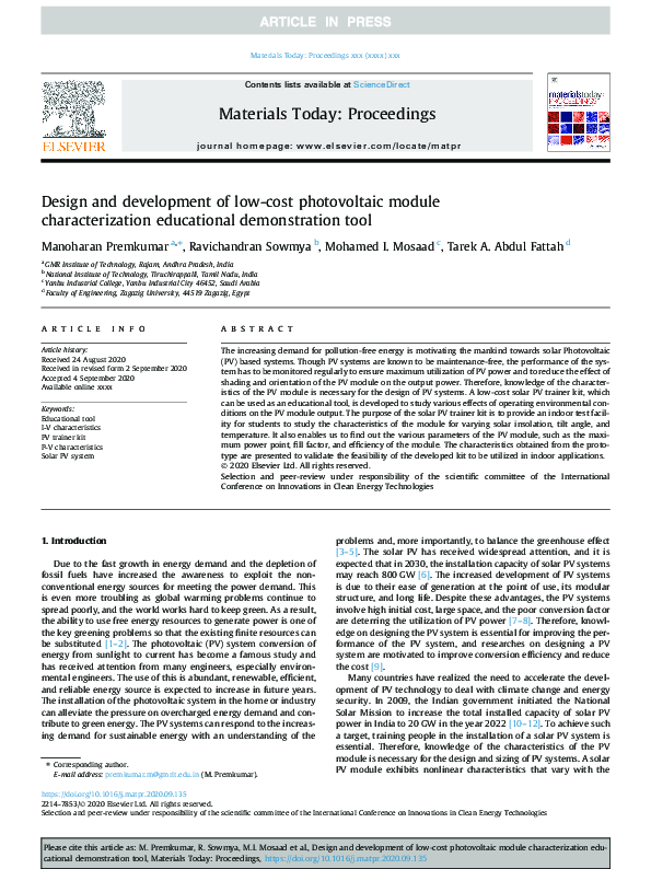 (PDF) Design and development of low-cost photovoltaic module ...