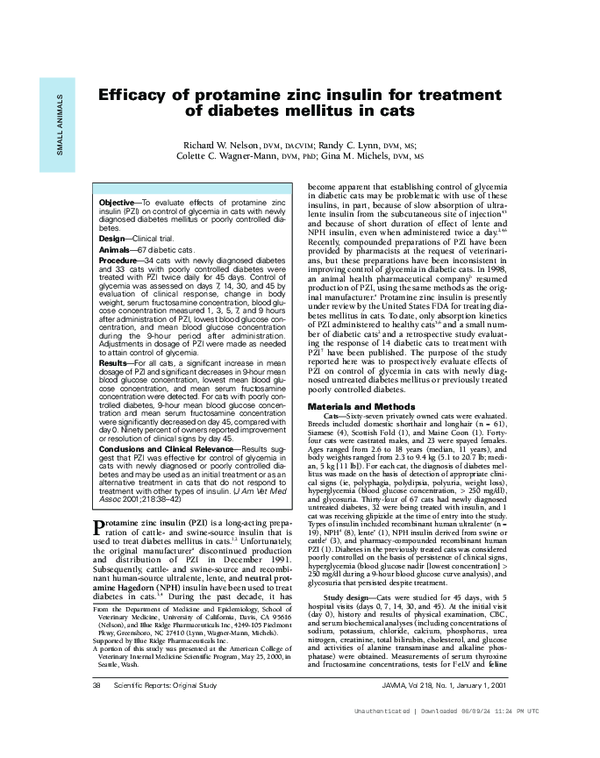 (PDF) Efficacy of protamine zinc insulin for treatment of diabetes ...