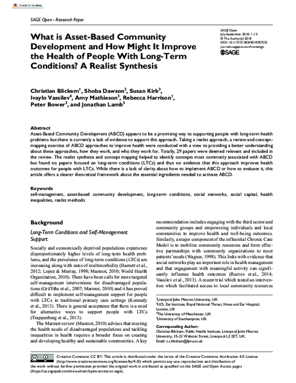 (PDF) What is Asset-Based Community Development and How Might It ...