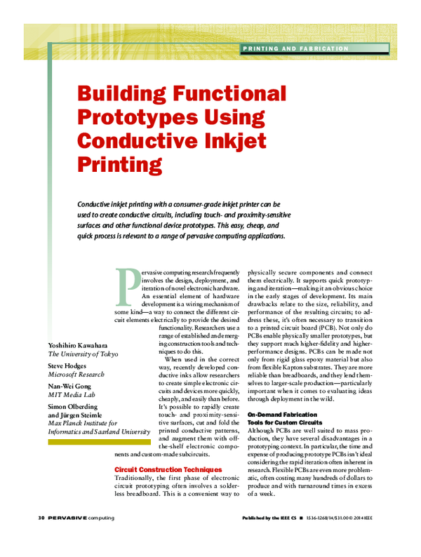 (PDF) Building Functional Prototypes Using Conductive Inkjet Printing