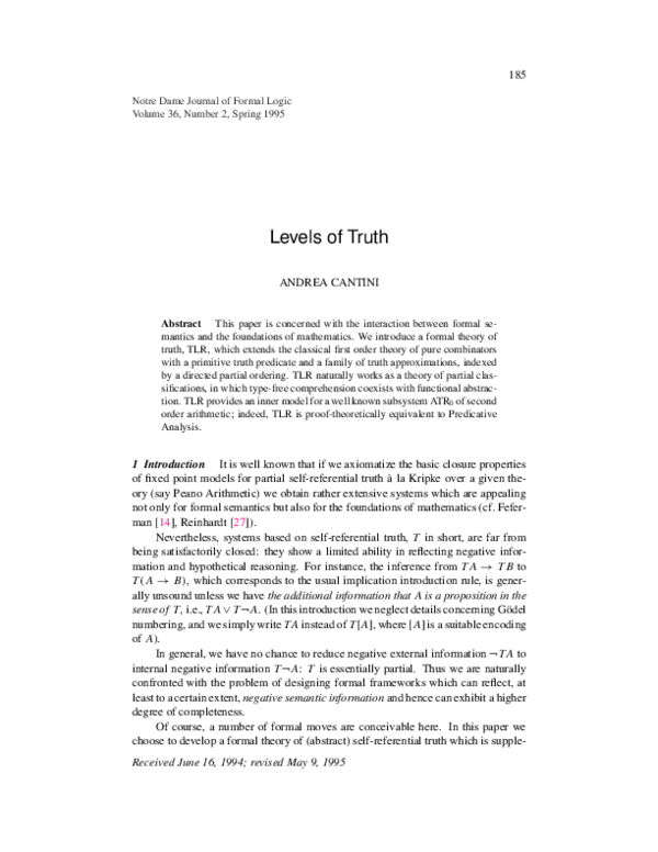 (PDF) Levels of Truth