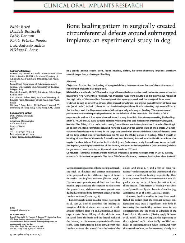 (PDF) Bone healing pattern in surgically created circumferential ...