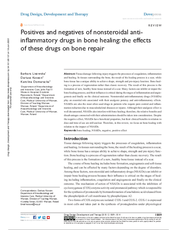 (PDF) Positives and negatives of nonsteroidal anti-inflammatory drugs ...