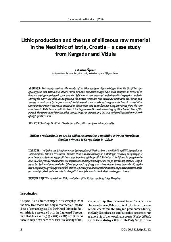 (PDF) Lithic production and the use of siliceous raw material in the ...