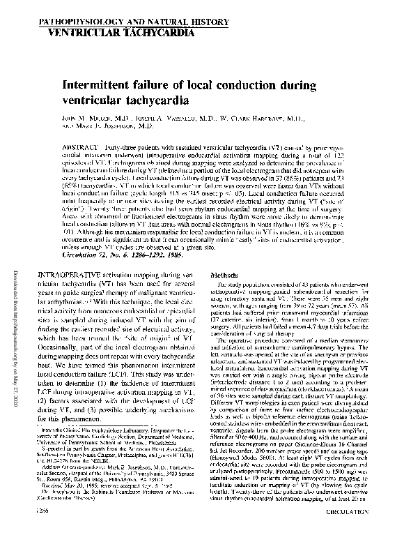 (PDF) Intermittent failure of local conduction during ventricular ...