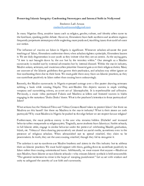 (PDF) Preserving Islamic Integrity: Confronting Stereotypes and ...