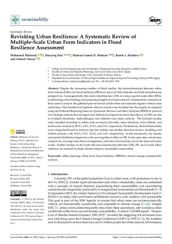 (PDF) Revisiting Urban Resilience: A Systematic Review of Multiple ...