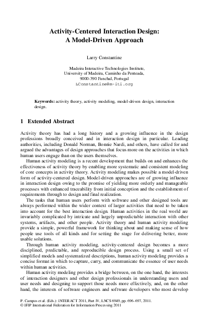 (PDF) Activity-Centered Interaction Design: A Model-Driven Approach