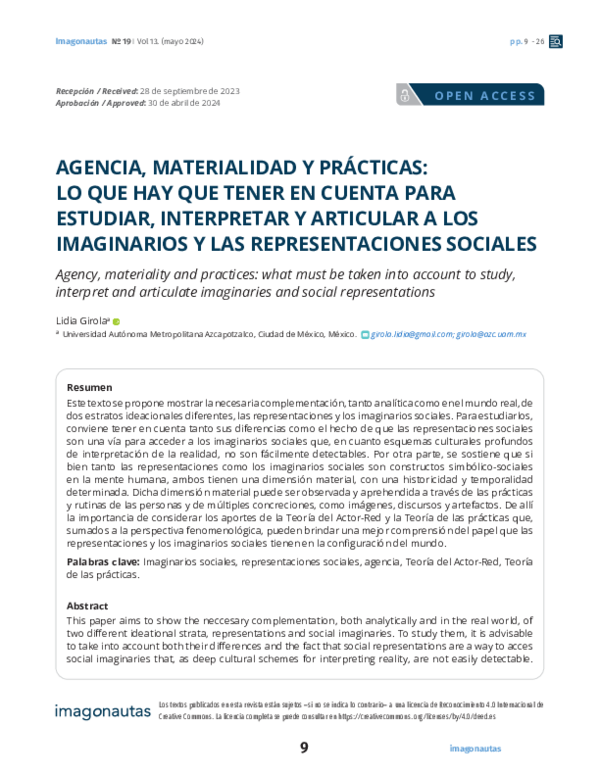 (PDF) AGENCIA, MATERIALIDAD Y PRÁCTICAS: LO QUE HAY QUE TENER EN CUENTA PARA ESTUDIAR ...