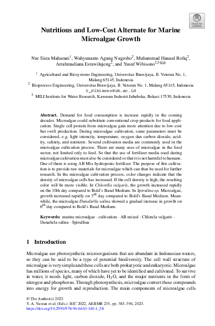 (PDF) Nutritious and Low-Cost Alternate for Marine Microalgae Growth