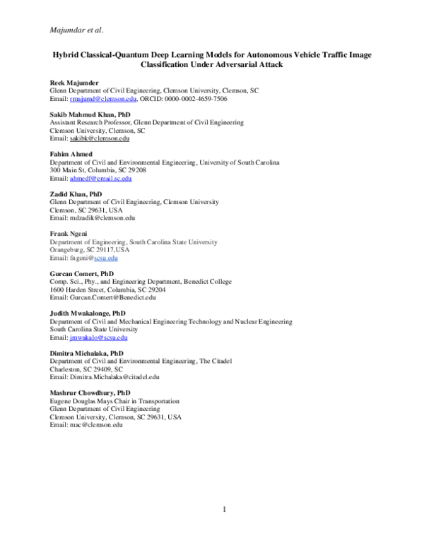 (PDF) Hybrid Classical-Quantum Deep Learning Models for Autonomous Vehicle Traffic Image ...