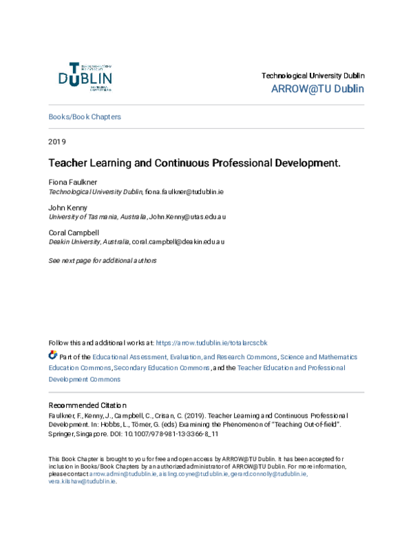 (PDF) Teacher Learning and Continuous Professional Development