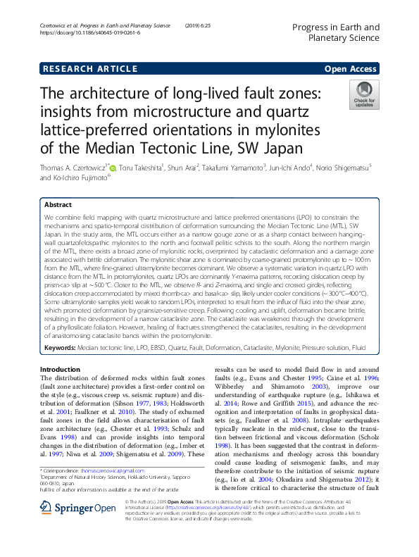 (PDF) The architecture of long-lived fault zones: insights from ...