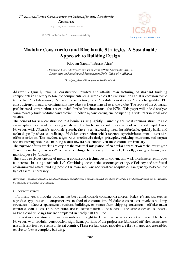 (PDF) Modular Construction and Bioclimatic Strategies: A Sustainable Approach to Building Design