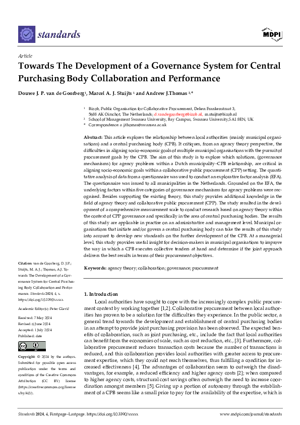 (PDF) Towards The Development of a Governance System for Central ...