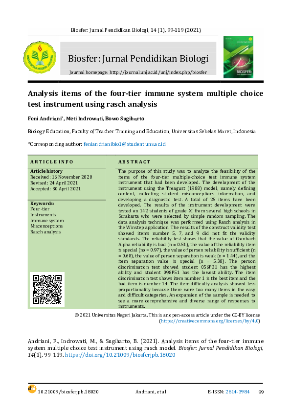 (PDF) Analysis items of the four-tier immune system multiple choice ...
