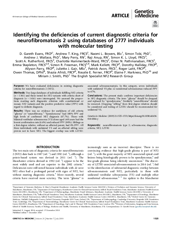 (PDF) Identifying the deficiencies of current diagnostic criteria for ...